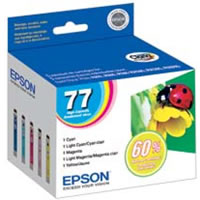 Epson 77 High Yield multi-pack Ink Cartridge T077920 for Artisan 50 ...